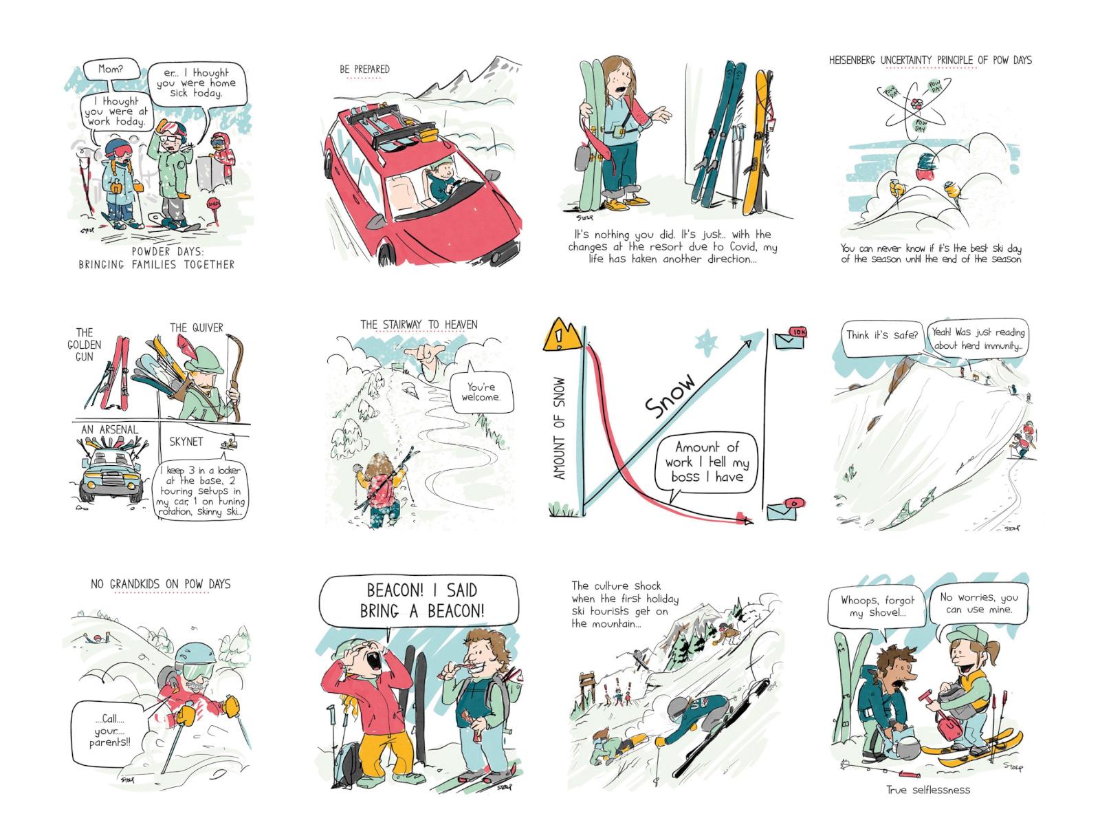 Skidhumor på hög nivå med Lift Line Comics - Åka Skidor